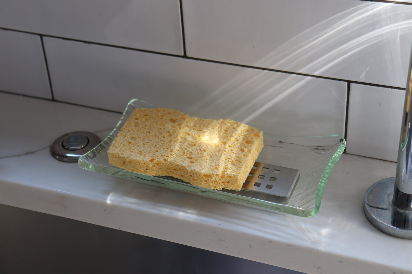 Sponge Holder Tray |Dish Scrubber Holder for Kitchen Sink - Zojila